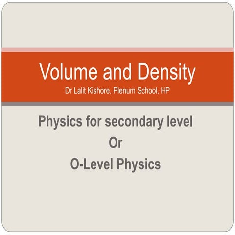 Volume and Density for secondary students | PPT