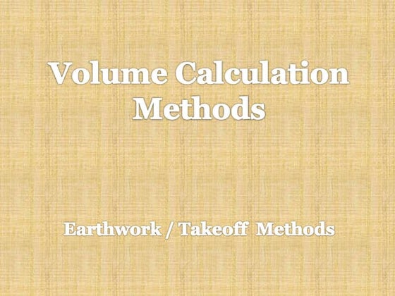 Earthwork Volume Calculation Methods | PPTX