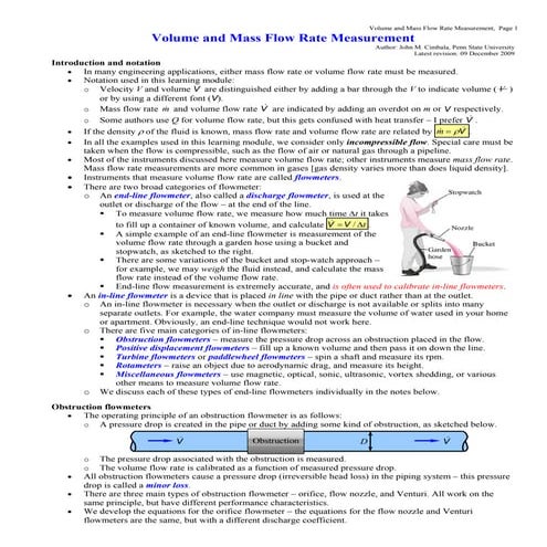 Volume flow rate_measurement | PDF