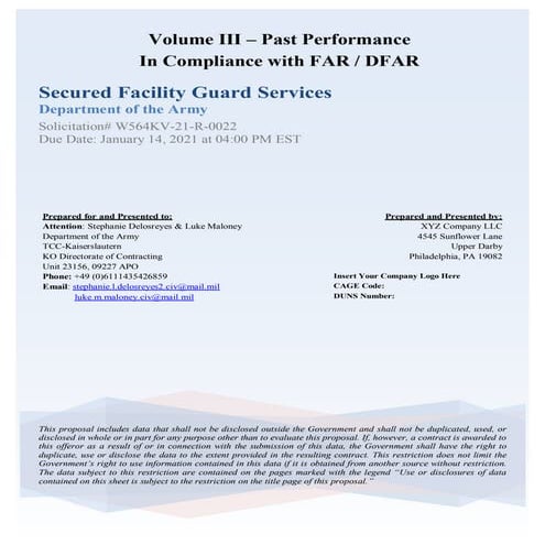 Volume III past performance | PDF