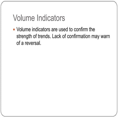 Volume indicators | PPTX