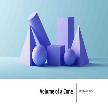 Volume of a Cone 8th grade mathematics 2nd quarter | PPTX