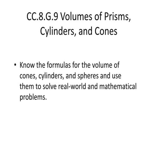 Volume of cylinders | PPTX