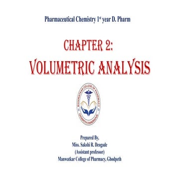 Volumetric analysis Pharmaceutical Chemistry.pptx