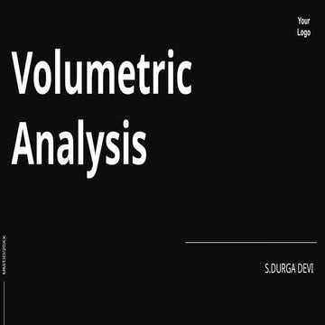 Volumetric Analysis PPT. I UG chemistry | PPTX