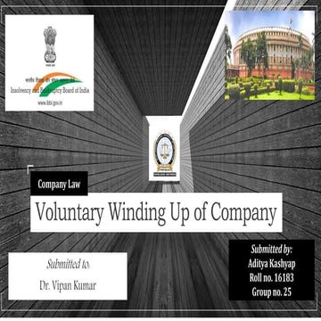Voluntary winding up of company under IBC | PPTX