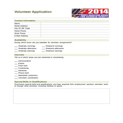 Volunteer application | PDF