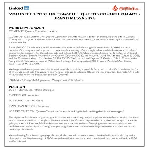 Volunteer brand strategist posting example | PDF | Business | Business ...