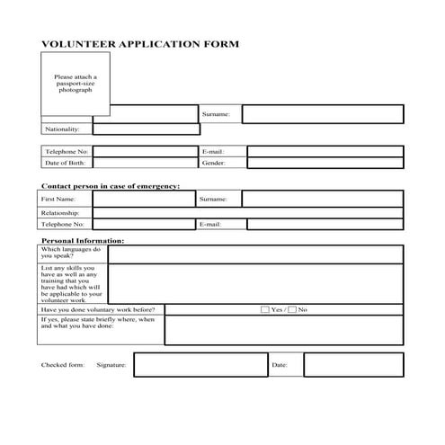 One Asia - 2015: Volunteering application form | DOC