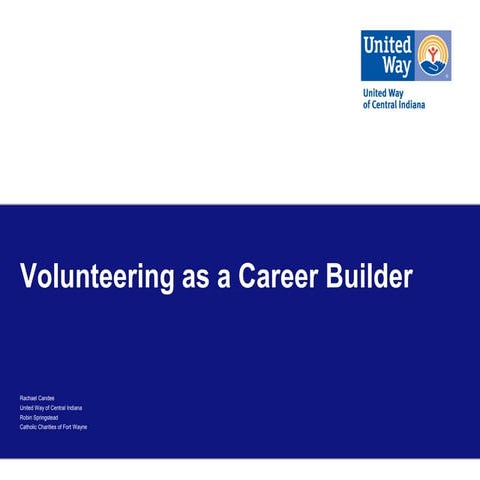 Volunteering As Career Builder | PPT