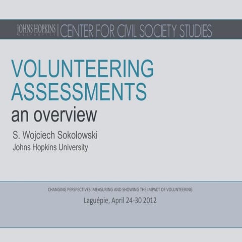 Volunteering Assessments - an overview | PPTX