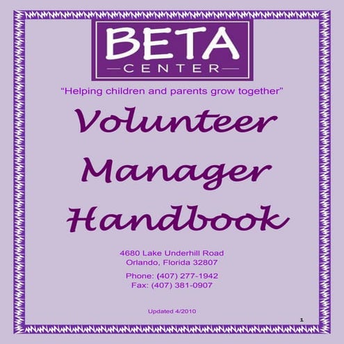 Volunteer Manager Handbook Amb | PDF