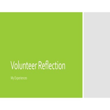 Volunteer reflection | PPTX