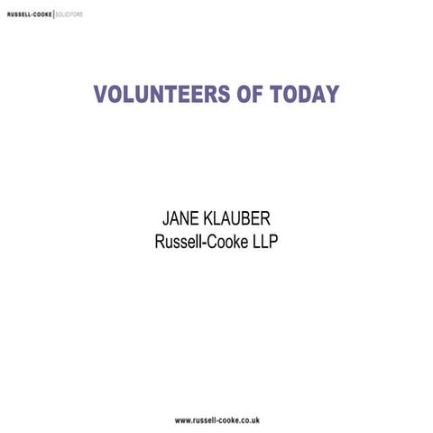 Volunteers and the Law | PDF