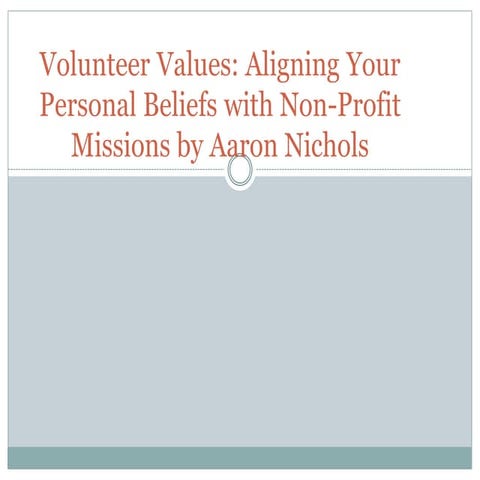 Volunteer Values Aligning Your Personal Beliefs with Non-Profit ...
