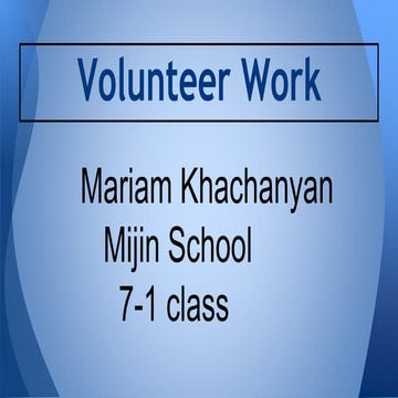 Volunteer work | PPT