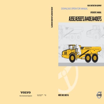 Volvo a35e OperatorS Manual DOWNLOAD PDF | PDF