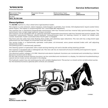 Volvo BL70B Backhoe Loader Service Repair Manual.pdf