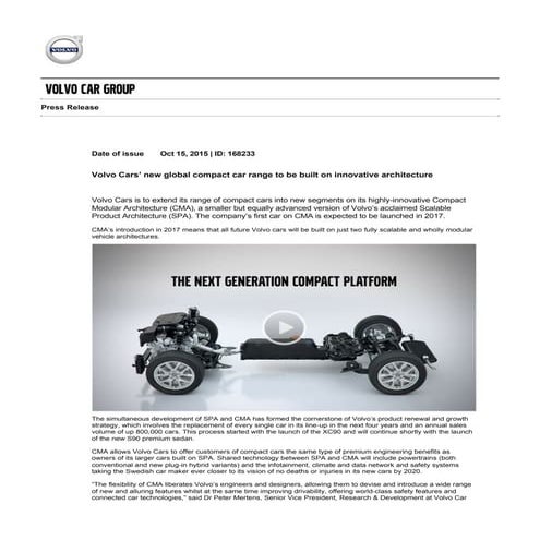 Volvo cma press release | PDF