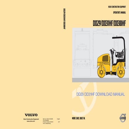 Volvo DD29 Operator's Manual Download pdf | PDF