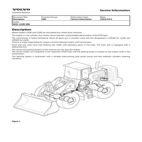 Volvo l110 e wheel loader service repair manual | PDF