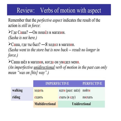Basic verbs of motion in the past, present and future | PPT