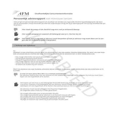 Brochure AFM voorbeeld adviesrapport | PDF