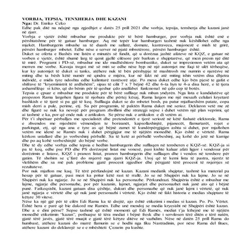 Vorbja, tepsia, tenxherja dhe kazani | PDF