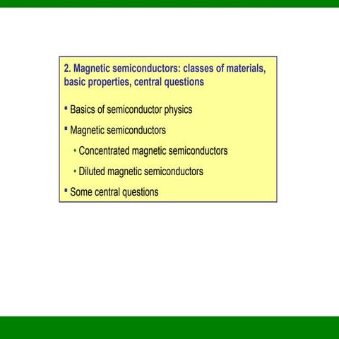 Magnetic semiconductors: classes of materials, basic properties ...