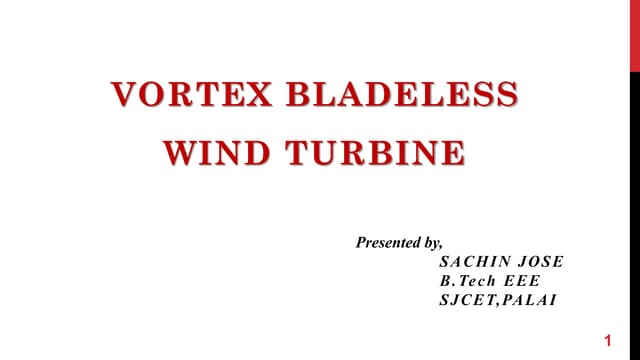BLADELESS WIND TURBINE | PPTX