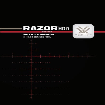 VORTEX RAZOR HD gen II 3-18x50 EBR-2C MOA Reticle Subtensions | Optics ...