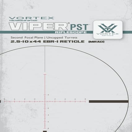 VORTEX VIPER PST 2.5-10x44 EBR-1 MRAD Reticle Subtensions | Optics ...