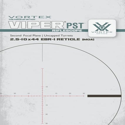 VORTEX VIPER PST 2,5-10x44 EBR-1 MOA Reticle Subtensions | Optics Trade ...