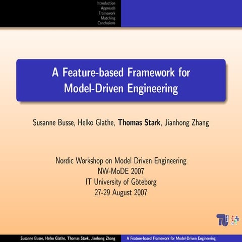 A Feature-based Framework for Model-Driven Engineering | PDF