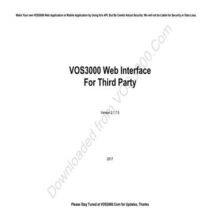Vos3000 web interface_developing_manual(vos3000.com) | PDF