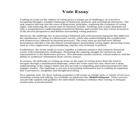 Vote Essay | PDF
