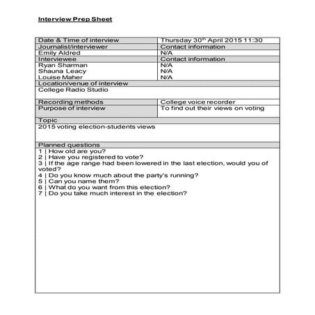 Voting Prep Sheet | PDF