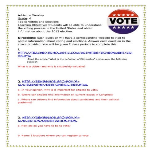 Voting & election webquest | PDF