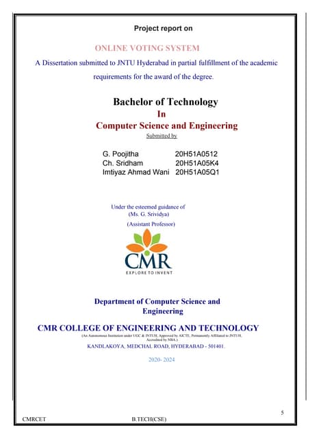 PROJECT REPORT_ONLINE VOTING SYSTEM | DOCX