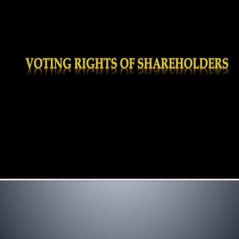 Voting Rights of Shareholders | PDF