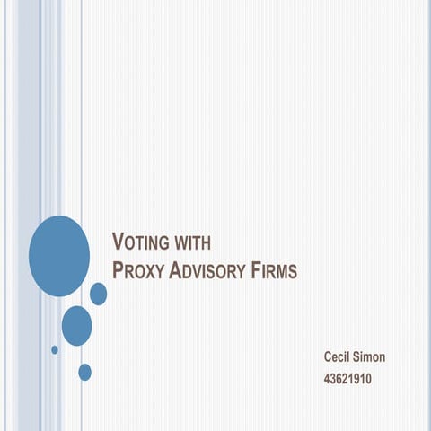 Voting with proxy advisory firms | PPTX