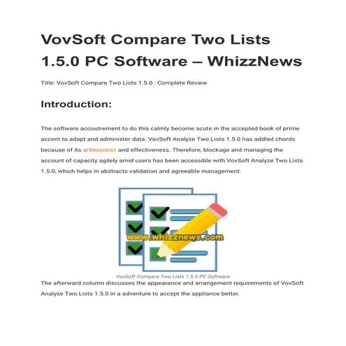 VovSoft Compare Two Lists 1.5.0 PC Software – WhizzNews.pdf