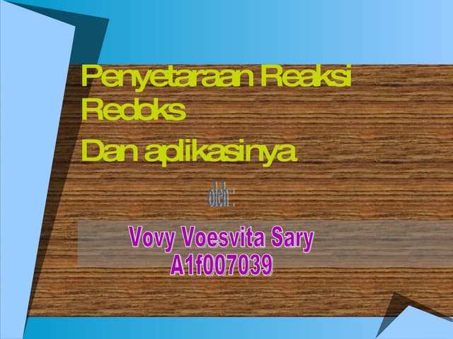 Reaksi Redoks | PPT