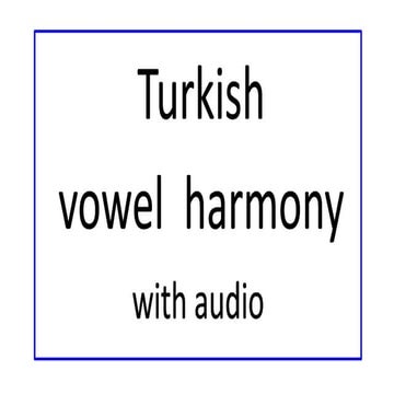 Turkish vowel harmony | PDF