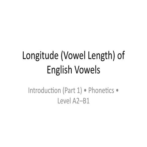 Mastering English Vowel Length: IPA Symbols and Pronunciation Practice ...