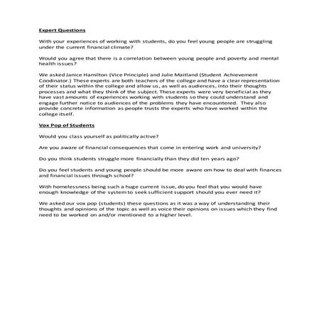 Vox pop:expert questions | PDF