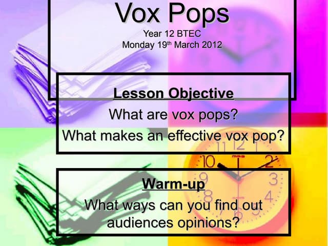 Vox pop questions