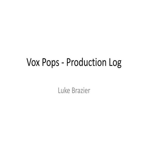 Vox pops production log | PPT
