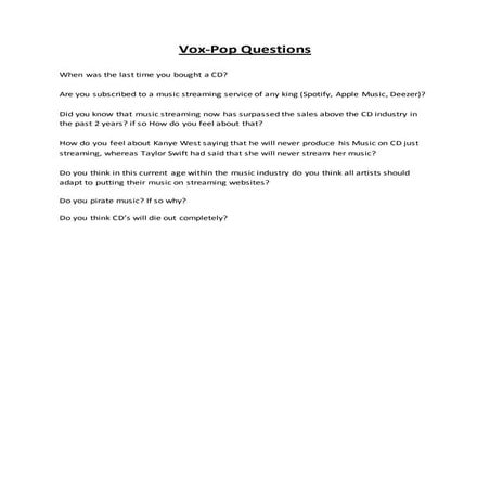 Vox pops question | DOCX