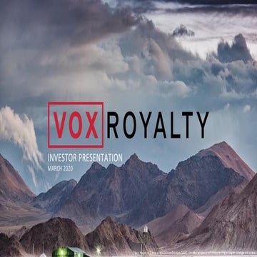 Vox Royalty - Investor Presentation - March 2020 | PDF | Commodities ...